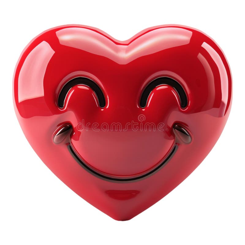 3D Smiley Heart for Valentine on Transparent Background - Ai Generated ...
