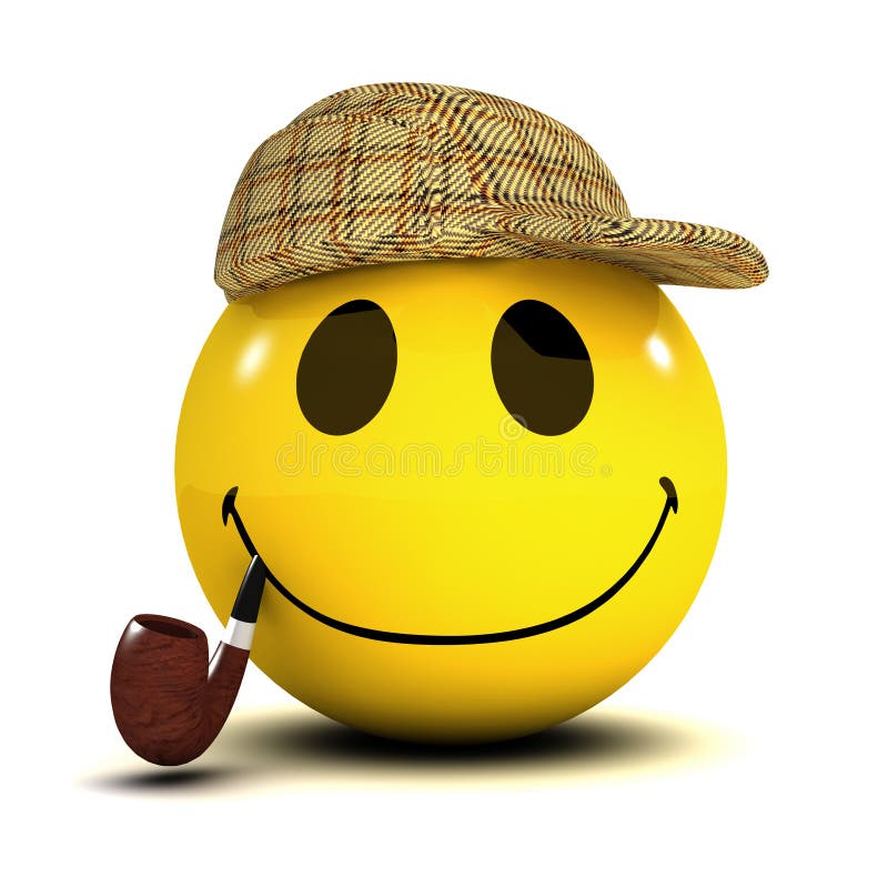 3d Smiley Sherlock stock illustration. Illustration of sherlock - 44790334