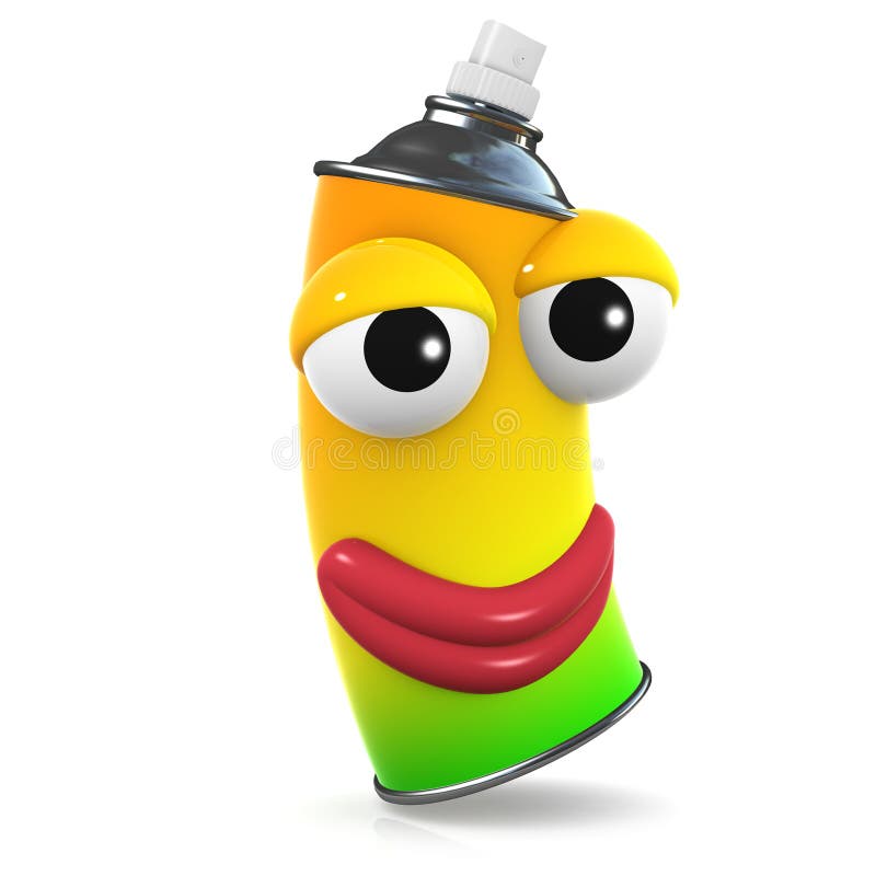 3d Smiling spraypaint can stock vector. Illustration of spraycan - 41526382