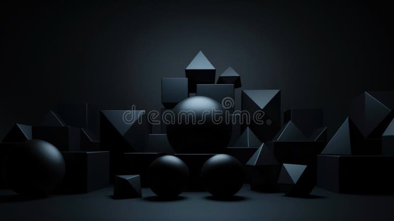3d Smooth Different Matte Shapes. Abstract Geometric Background with ...