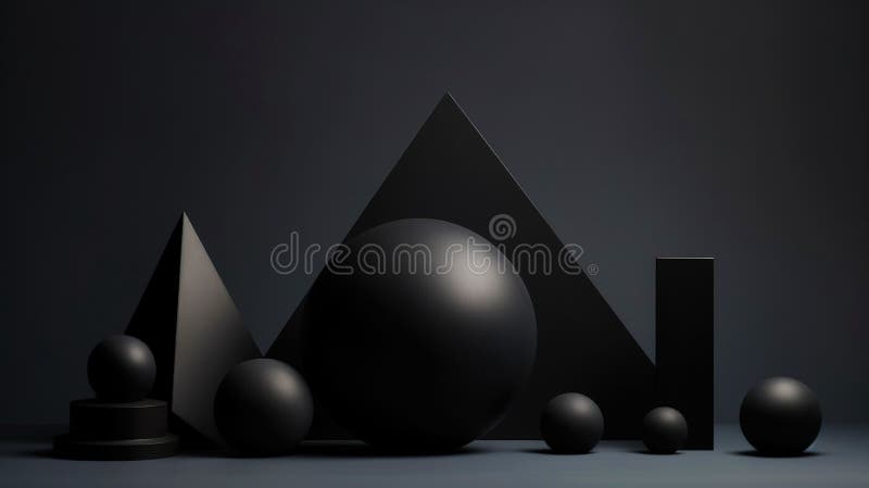 3d Smooth Different Matte Shapes. Abstract Geometric Background with ...