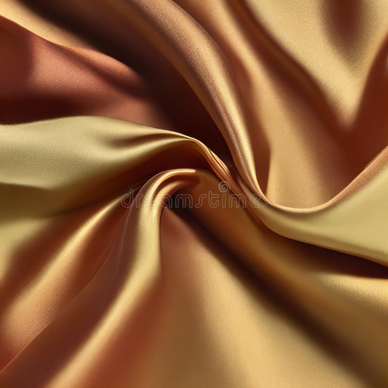 3D Smooth Wave Bright Golden Rust Color Gradient Silk Fabric. AI ...