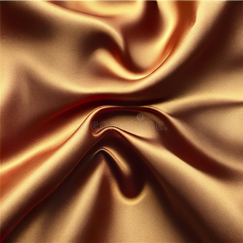 3D Smooth Wave Bright Golden Rust Color Gradient Silk Fabric. AI ...