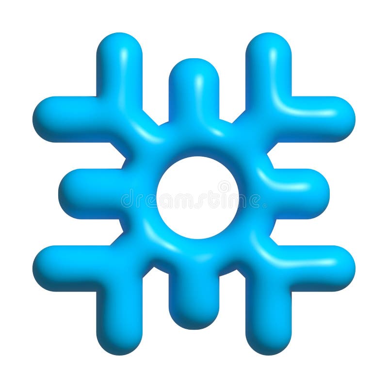 3D Snow Icon, Ice Flakes, Cool, Cold Symbol for Emoji Stock ...