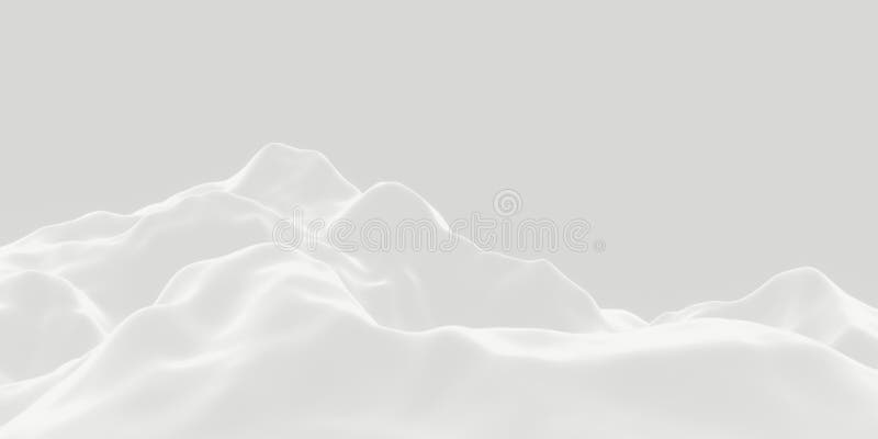 3D Snow Mountain. White Terrain. Cold Environment Stock Illustration ...
