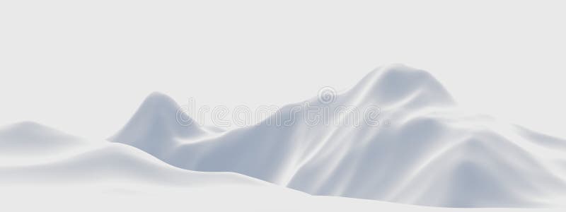 3D Snow Mountain. White Terrain. Cold Environment Stock Illustration ...