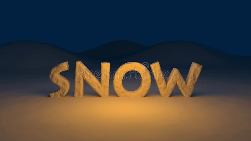 3D snow text stock illustration. Illustration of cold - 80399213