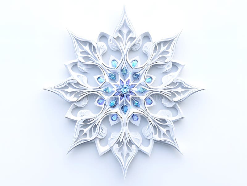 3D Snowflake Character Designed for Smooth Animation. Stock ...
