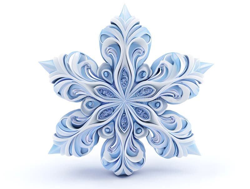 3D Snowflake Character Designed for Smooth Animation. Stock ...