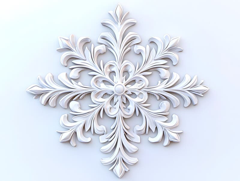 3D Snowflake Character Designed for Smooth Animation. Stock ...