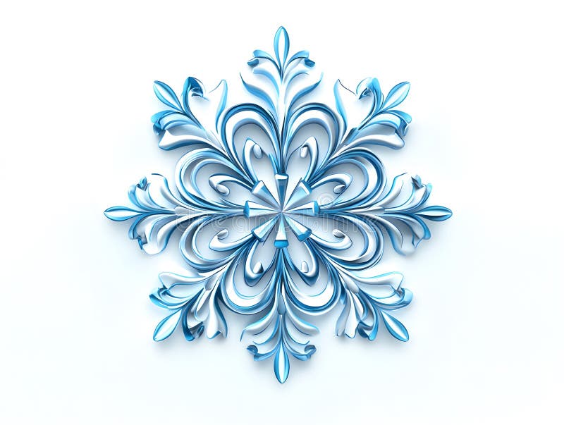 3D Snowflake Character Designed for Smooth Animation. Stock ...