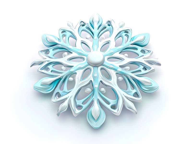 3D Snowflake Character Designed for Smooth Animation. Stock ...