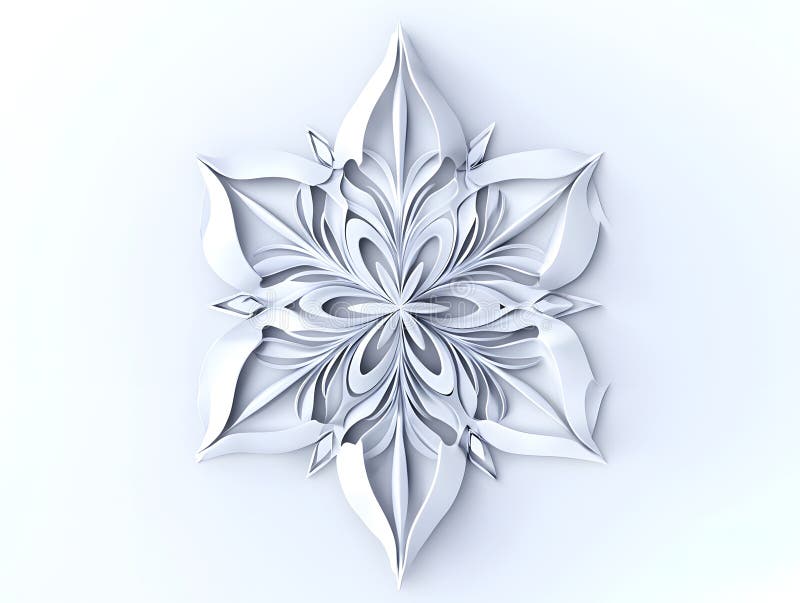 3D Snowflake Character Designed for Smooth Animation. Stock ...