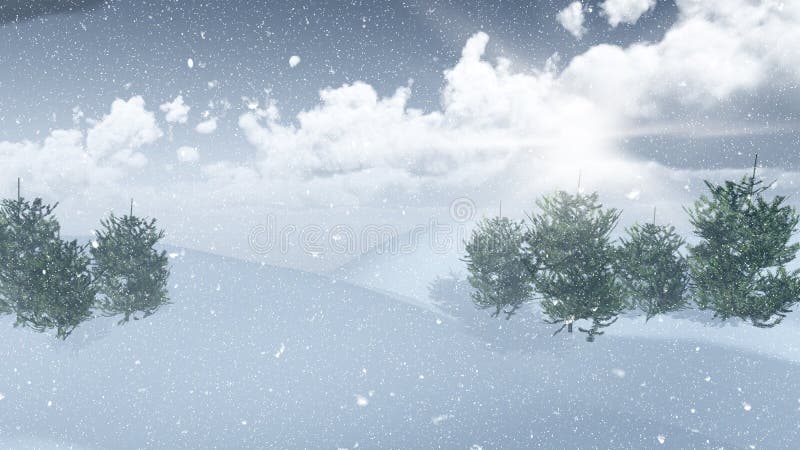 Landscape Render Snowing Winter Stock Illustrations – 271 Landscape ...