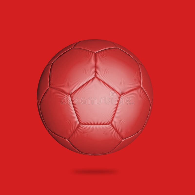 3d Soccer Ball . Red Background. 3d Illustration Stock Illustration ...