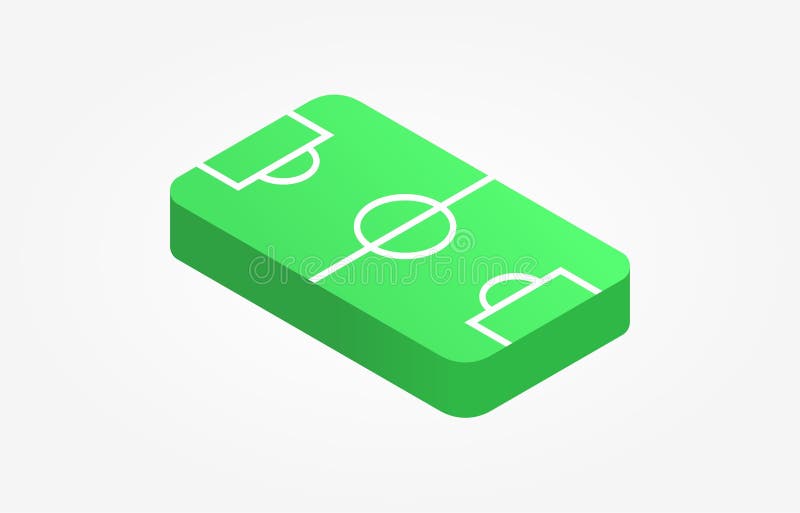 3d Soccer Field Isometric Cute Design Vector Illustration Stock Vector ...