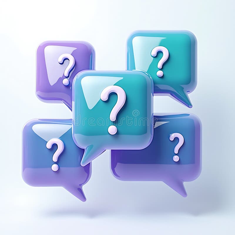 3d Social Media Ask Question Chat Stock Illustration - Illustration of ...