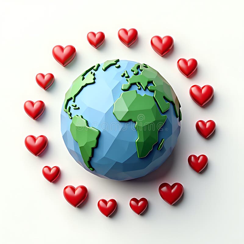 Earth heart icon stock illustration. Illustration of font - 328465200