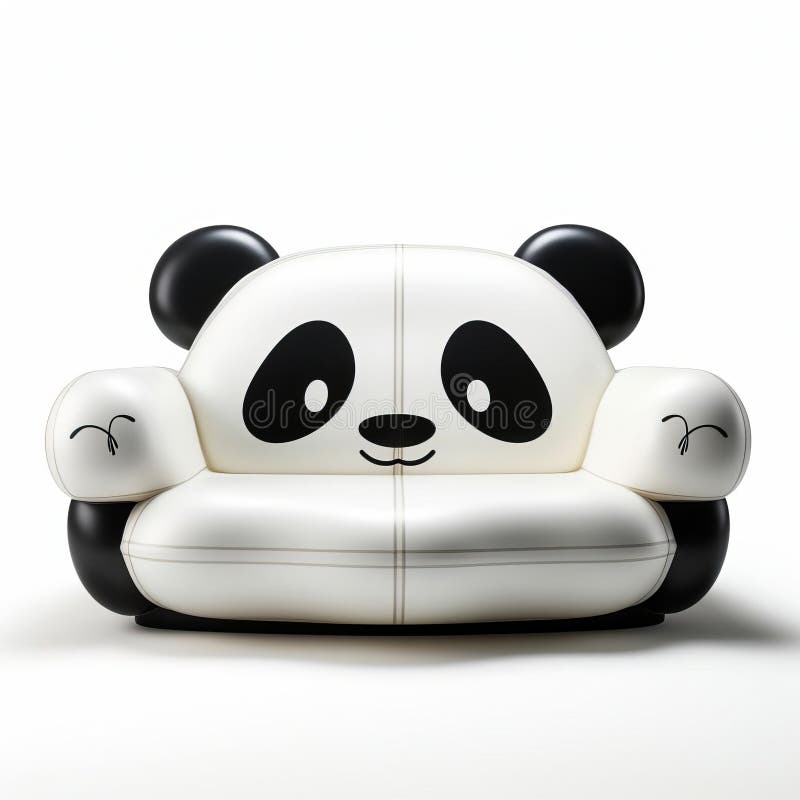 Adorable 3d Panda Inspired Sofa on White Background Image Stock Illustration - Illustration of ...