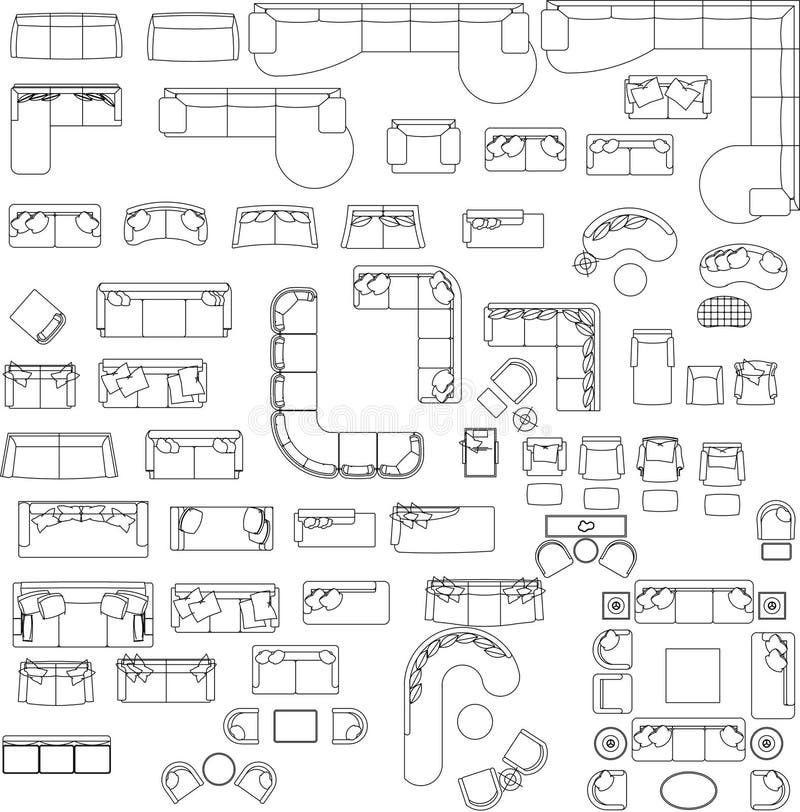 Sofa Cad Block Stock Illustrations – 16 Sofa Cad Block Stock ...