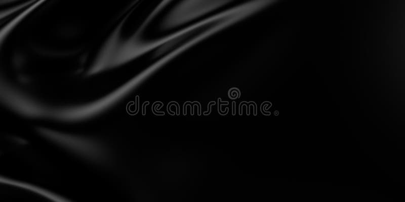 3d Soft Black Waves Background. Dark Silk Crumples. Elegant ...