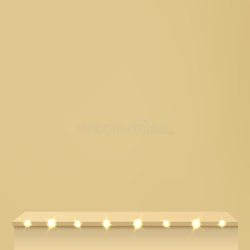 3d Soft Cream Color Podium with Lighting and Minimal Cream Color Wall ...