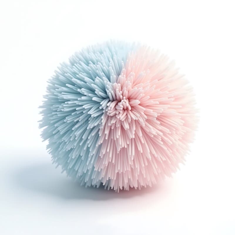 3D Soft Plush Ball with Fluffy Texture Stock Illustration ...