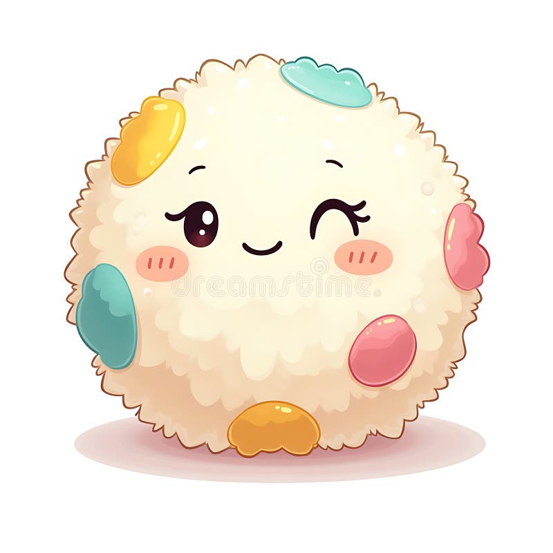 3D Soft Plush Ball with Fluffy Texture Stock Illustration ...