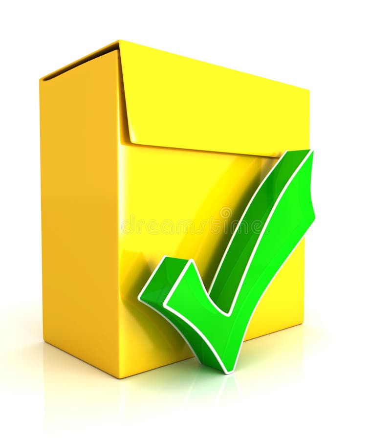 3d Software Box - Check Mark Stock Illustration - Illustration of mark ...