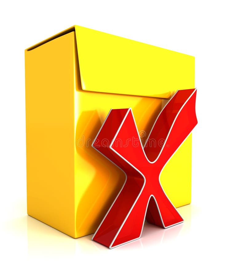 3d software box - X symbol stock illustration. Illustration of folder ...