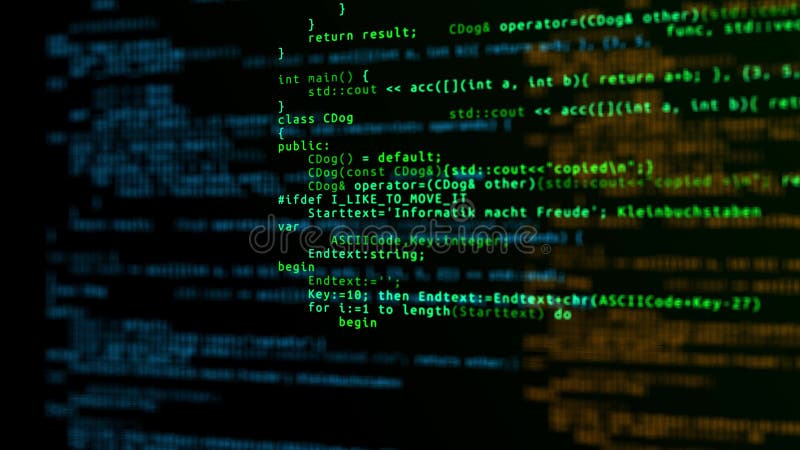 Software Source Code Programming Code On Computer Screen Loop Animation Stock Footage Video