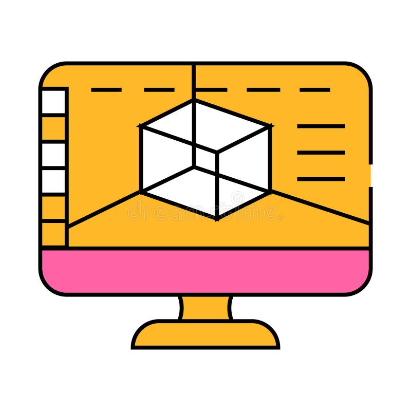 3d Software Icon Color Illustration Stock Illustration - Illustration ...