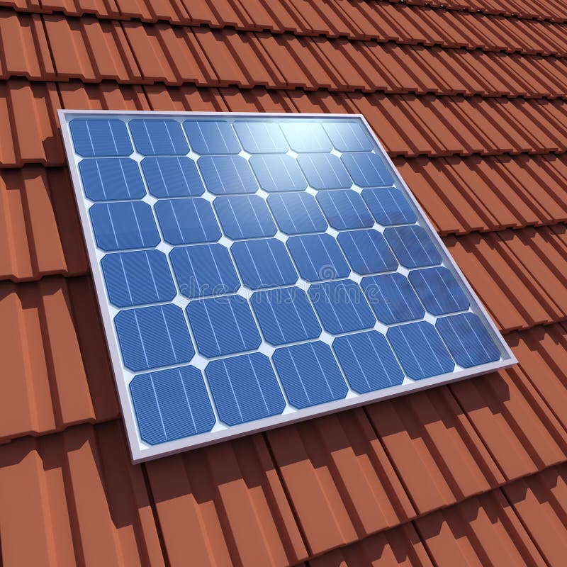 3d Solar cell panel stock illustration. Illustration of voltaic - 43044303