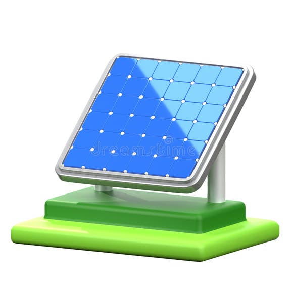 3D Solar Panel Model for Renewable Energy Projects Stock Illustration ...
