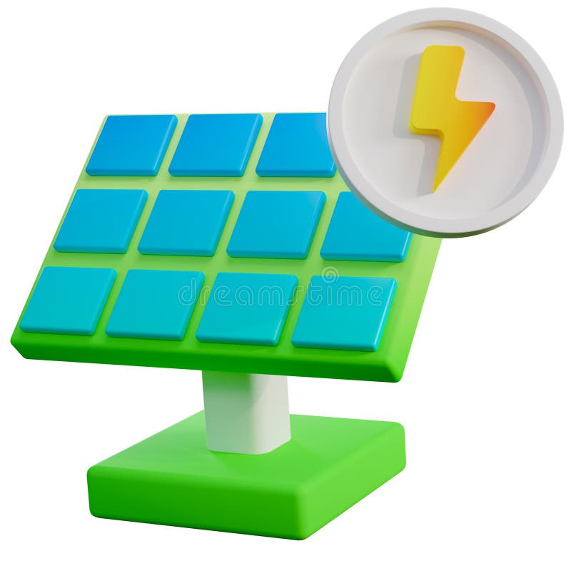 Solar Panel with Power Icon - Eco-Friendly Stock Illustration ...