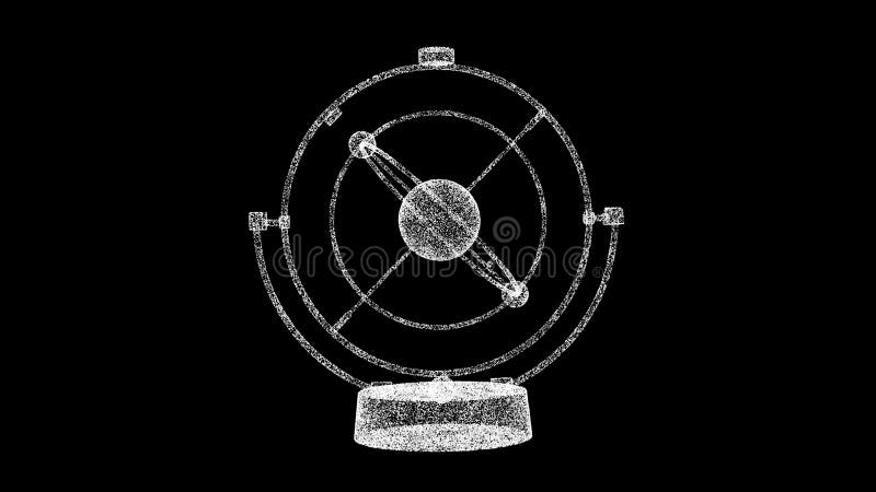 3D Solar System Model Rotates on Black Background. Science and Space ...