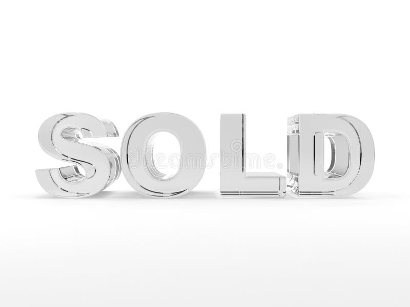 3D sold text stock illustration. Illustration of white - 30615268