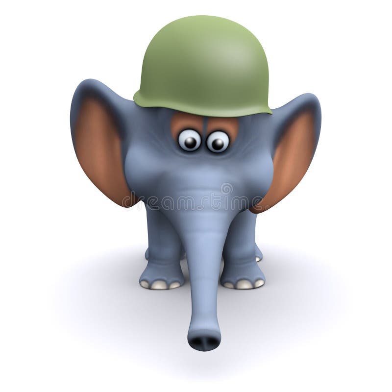3d Soldier elephant stock vector. Illustration of cute - 41512367