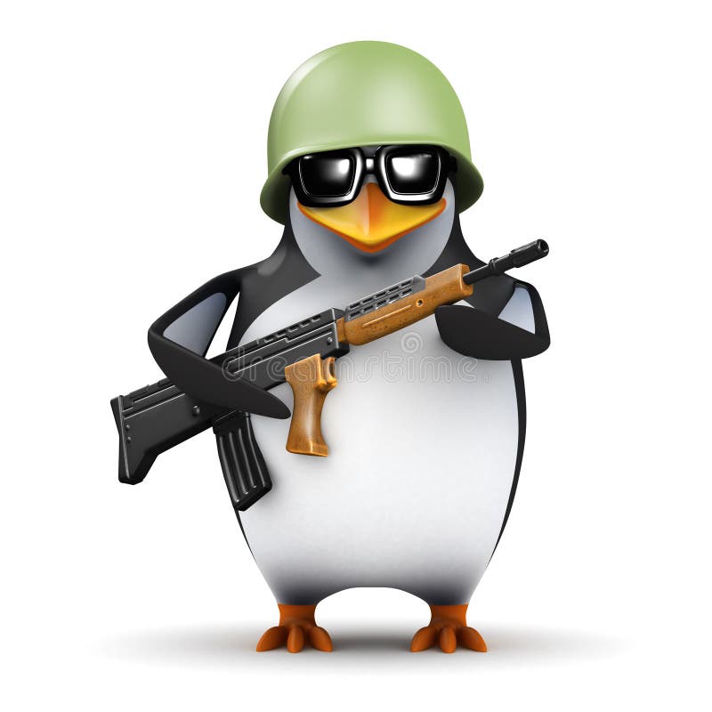 3d Soldier penguin stock illustration. Illustration of army - 39971289