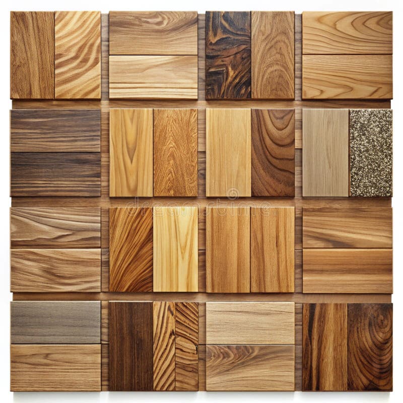 3D Solid Wood Panels Oak and Walnut Texture Stock Illustration ...