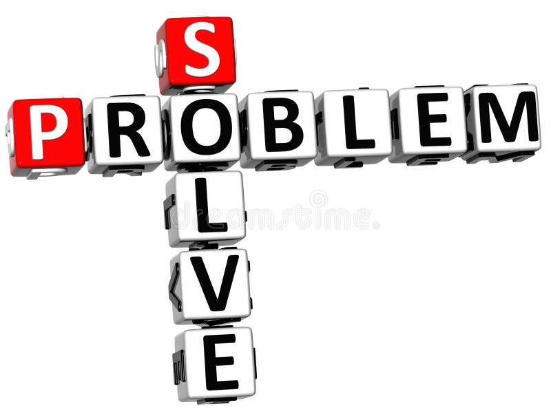 3D Solve Problem Crossword stock illustration. Illustration of ...
