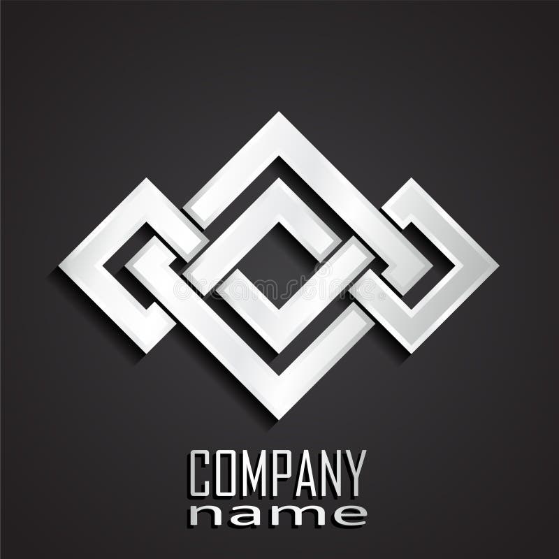 3d Solver Geometric Square Logo Stock Illustration - Illustration of ...