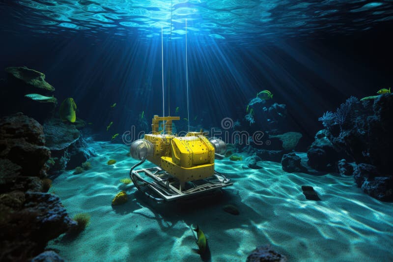 3d Sonar Mapping System Scanning Ocean Floor Stock Illustration ...