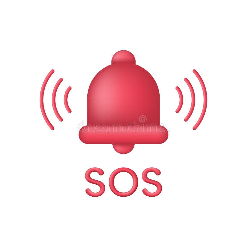 3D SOS Emergency Icon. Emergency Alarm. SOS Help Service Stock Vector ...