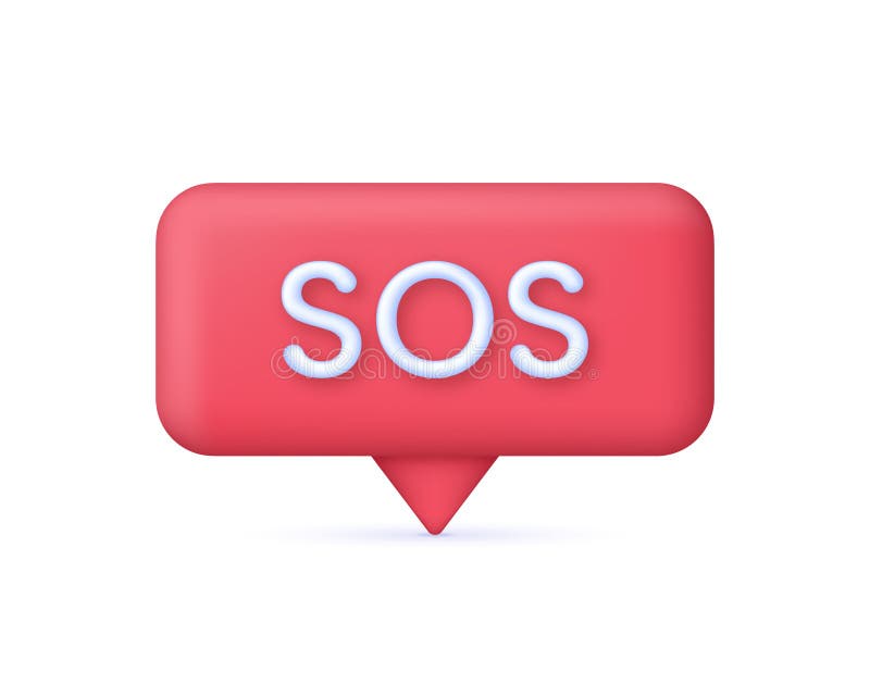 3D SOS Emergency Icon. Emergency Alarm. SOS Help Service Stock Vector ...
