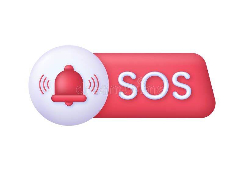 3D SOS Emergency Icon. Emergency Alarm. SOS Help Service Stock Vector ...