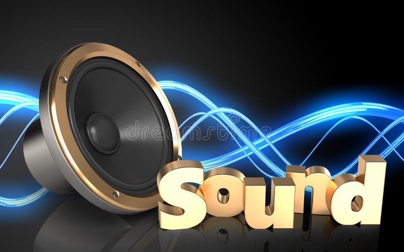 3d sound sign loud speaker stock illustration. Illustration of audio ...