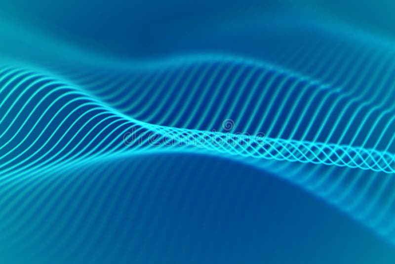 3D Sound Waves, Visual Audio Equalizer. Big Data Abstract Visualization ...