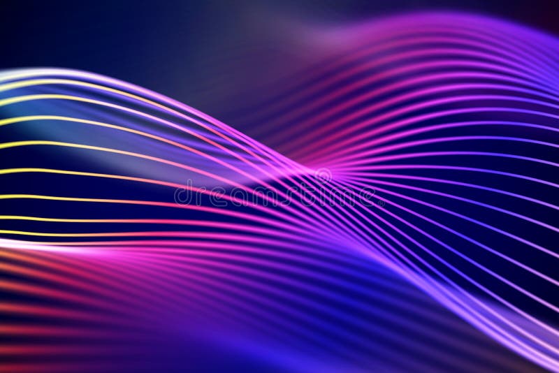 3D Sound Waves, Visual Audio Equalizer. Big Data Abstract Visualization ...