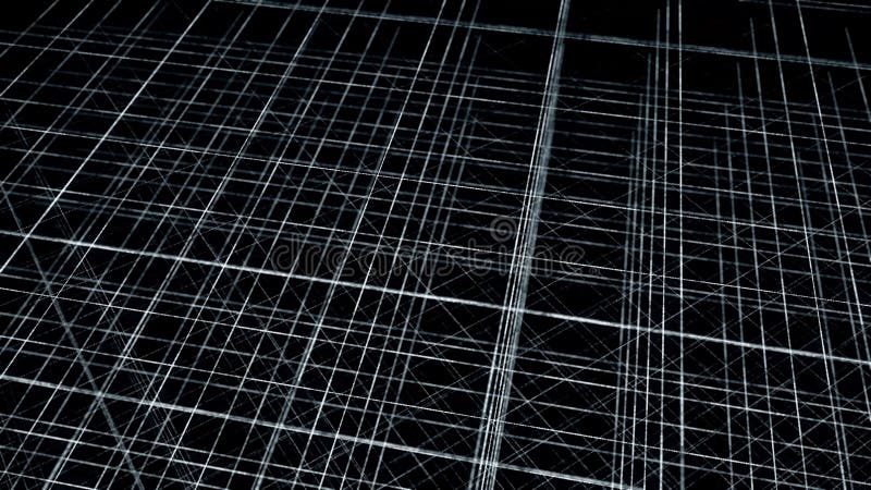 3D Space with Grid of Lines. Animation. Multi-level Grid of Thin Lines ...